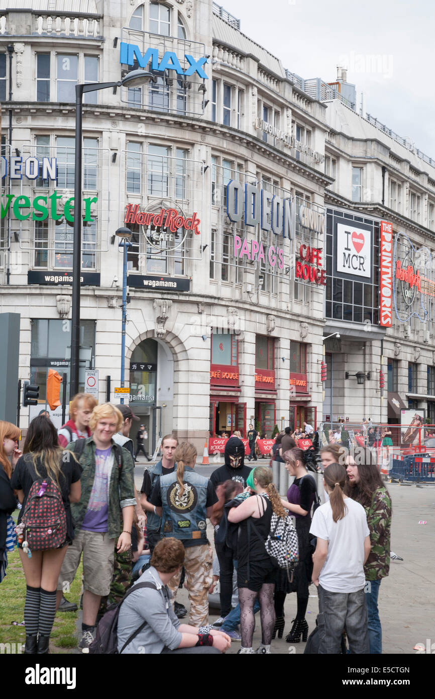 Exterior Facade of the Printworks Building with Local Youths ...