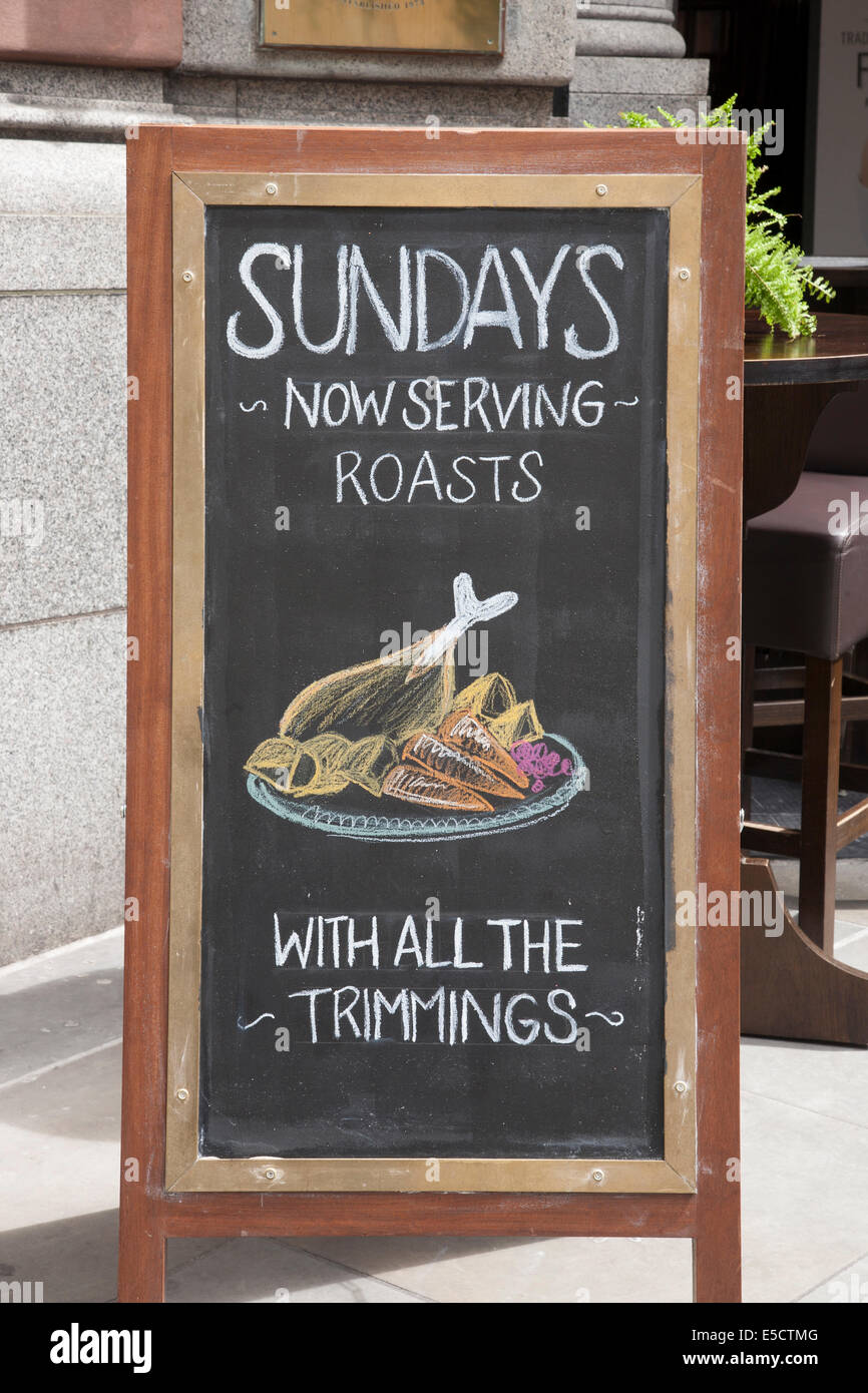 Sunday Roast Menu Board and Sign, Manchester, England, UK Stock Photo ...