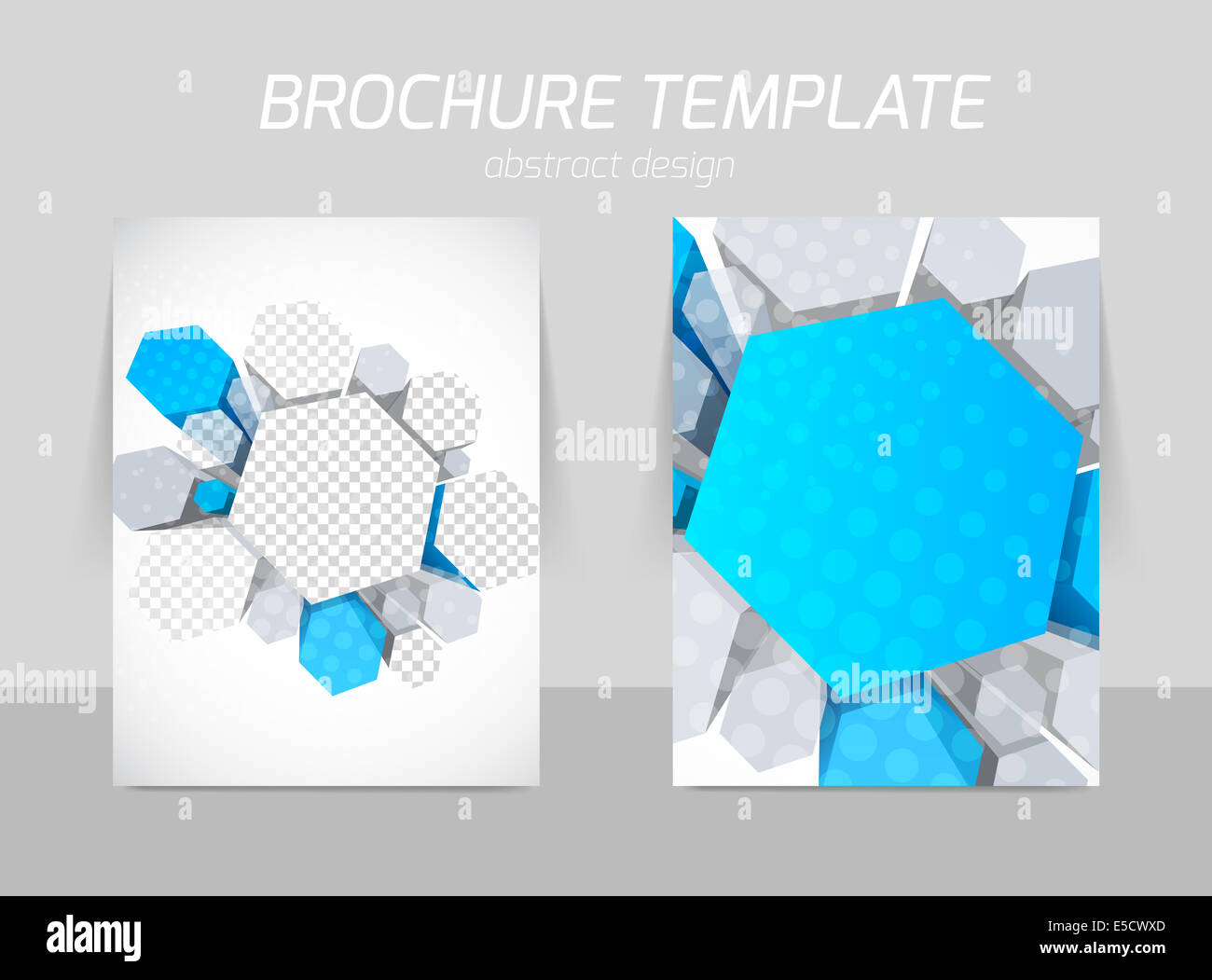 Hexagons flyer template Stock Photo - Alamy