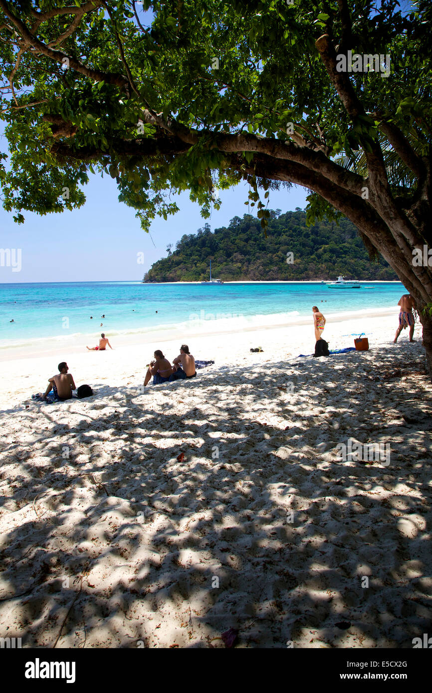 Koh Rok, Ko Rok Island, Thailand, Asia, Andaman sea. People, tourists ...