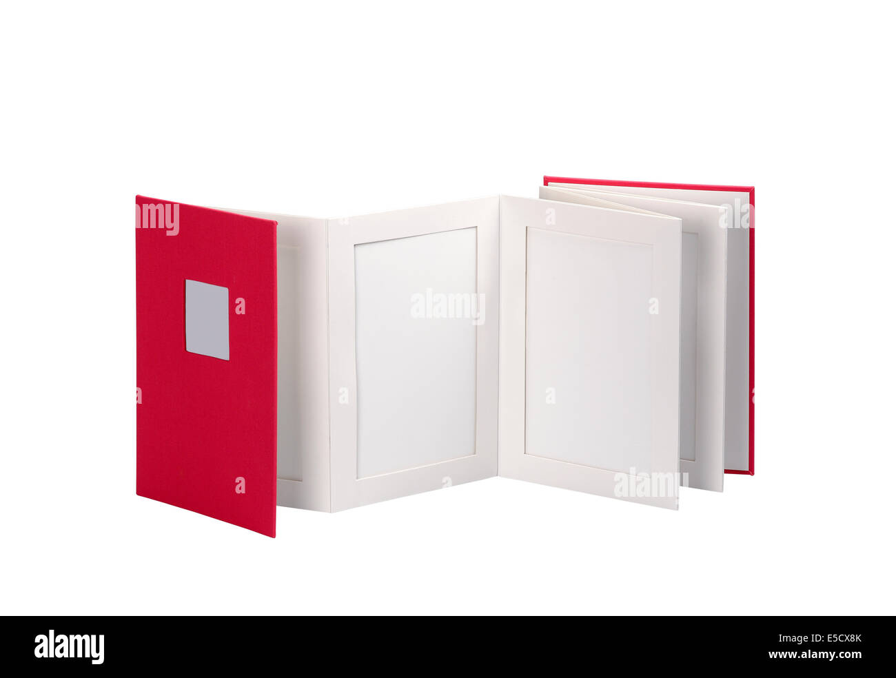 Blank book, photo album against a white background. Clipping path and ...