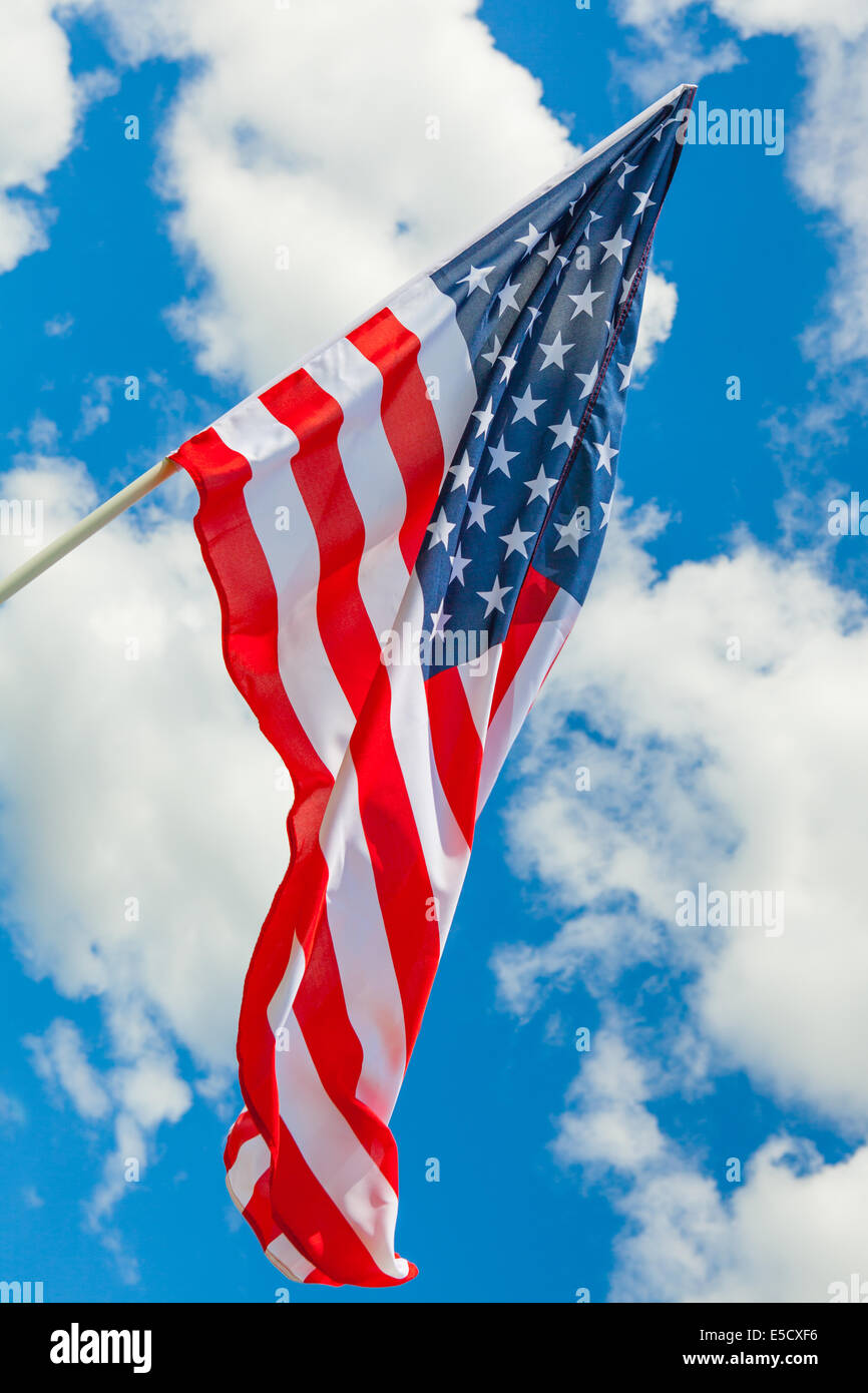 American flag hanging on pole hi-res stock photography and images - Alamy