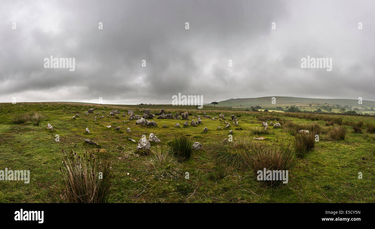 Yellowmead Bronze Age concentric stone circles on Dartmoor, Devon, UK ...