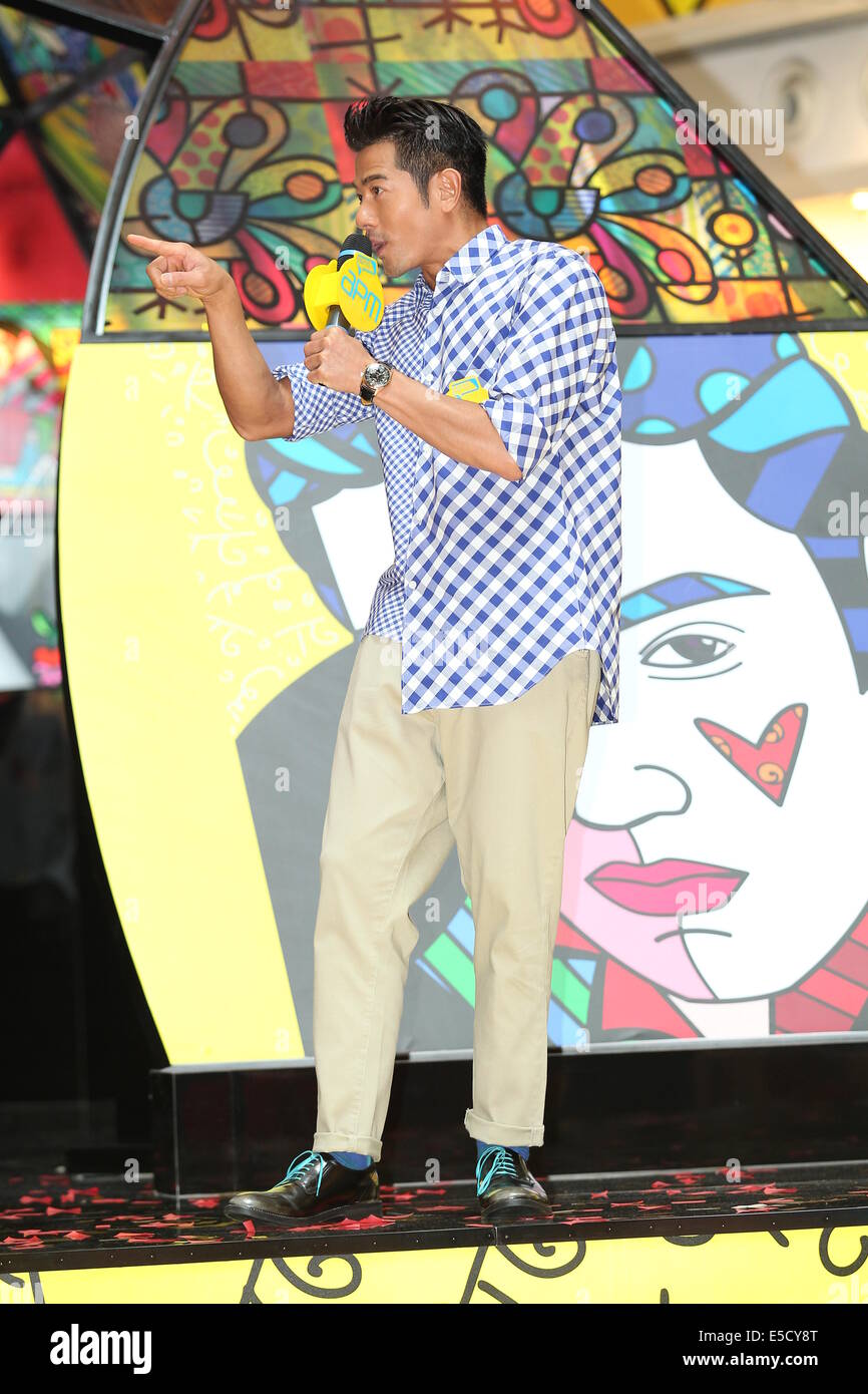 Hong Kong, China. 27th July, 2014. Singer and actor Aaron Kwok attends ...