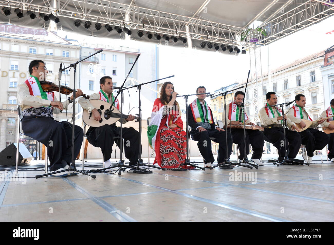 Members of folk group Payiz from Sulaimaniya, Kurdistan, Iraq during ...