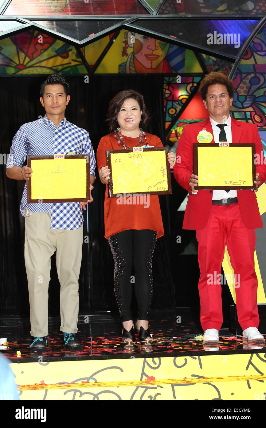 Hong Kong, China. 27th July, 2014. Singer and actor Aaron Kwok attends ...