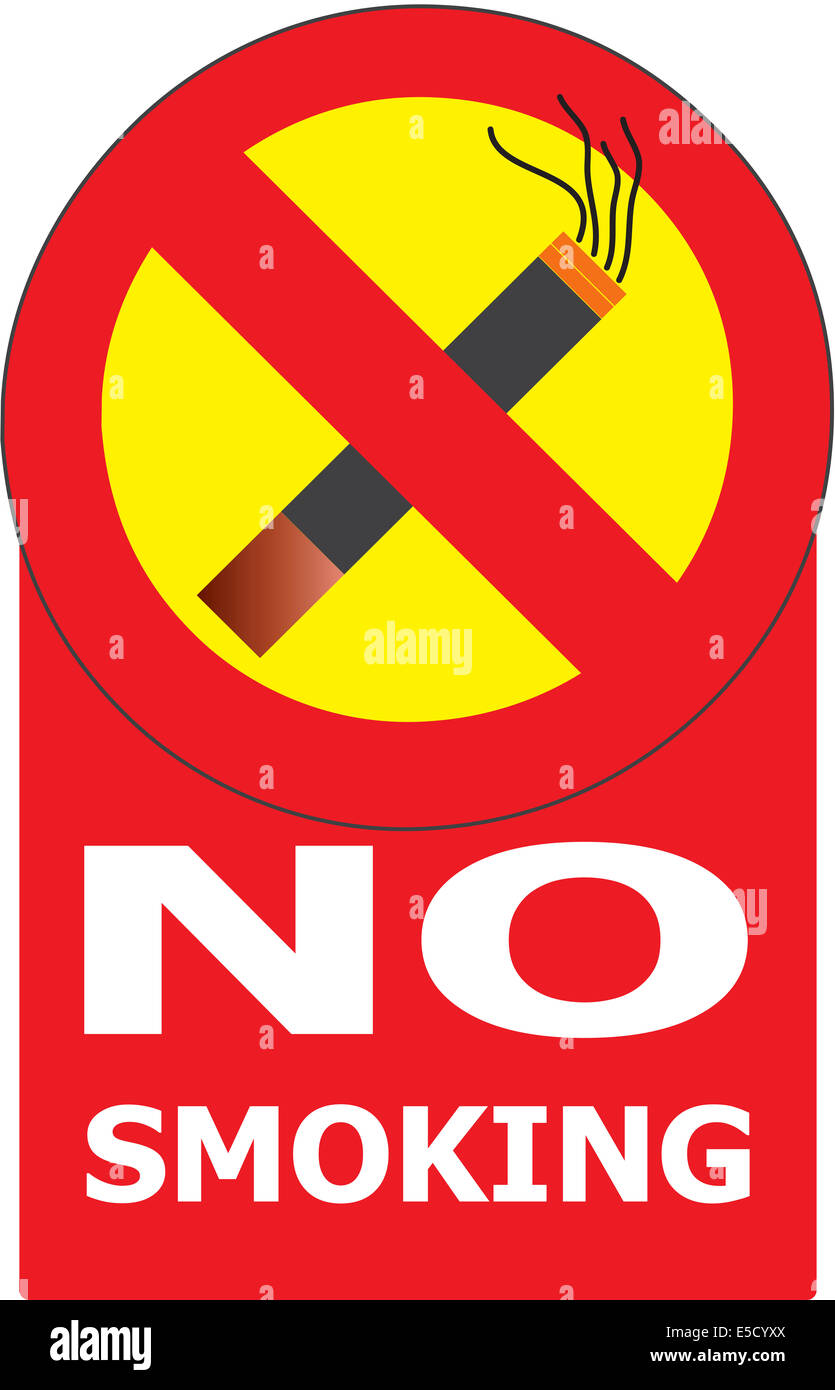 No Smoking Cigarette Area Sign for Public Health Stock Photo - Alamy