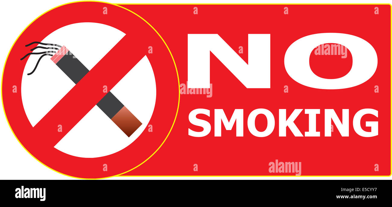 Illustrator of No Smoking Cigarette Area Sign for Public Health Stock ...