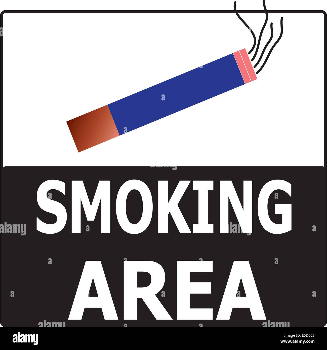 Permitting Smoking Cigarette Area Sign Vector on white & black ...