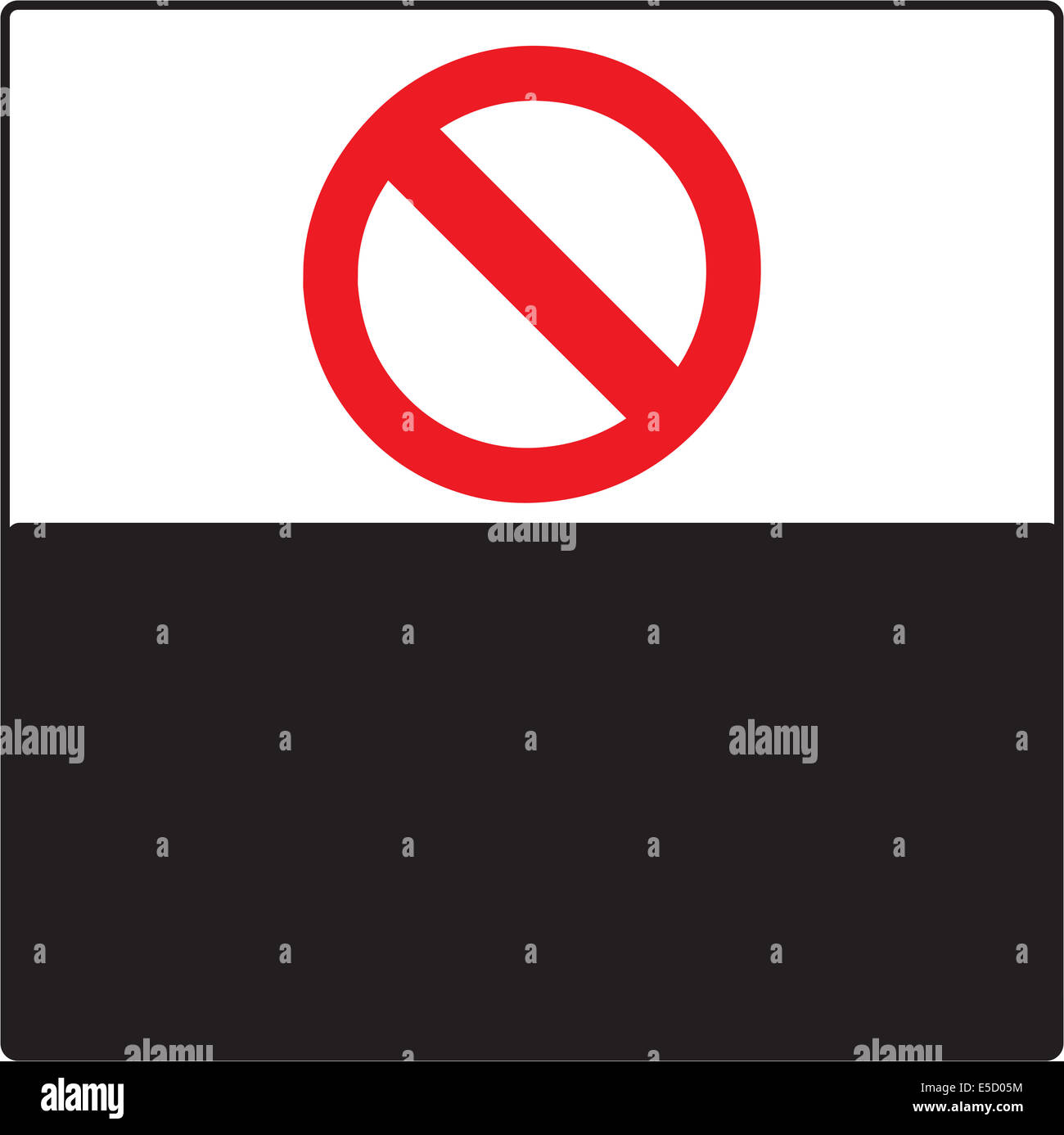 Blank Stop Forbidden Sign Symbol Zone Vector on white & black ...