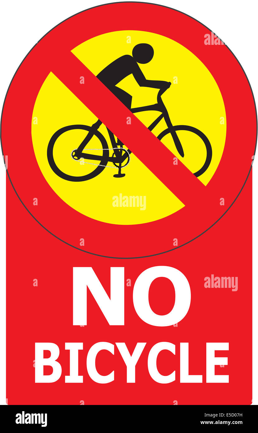 Sign show that it not allow any bicycle pass in this area or road Stock ...