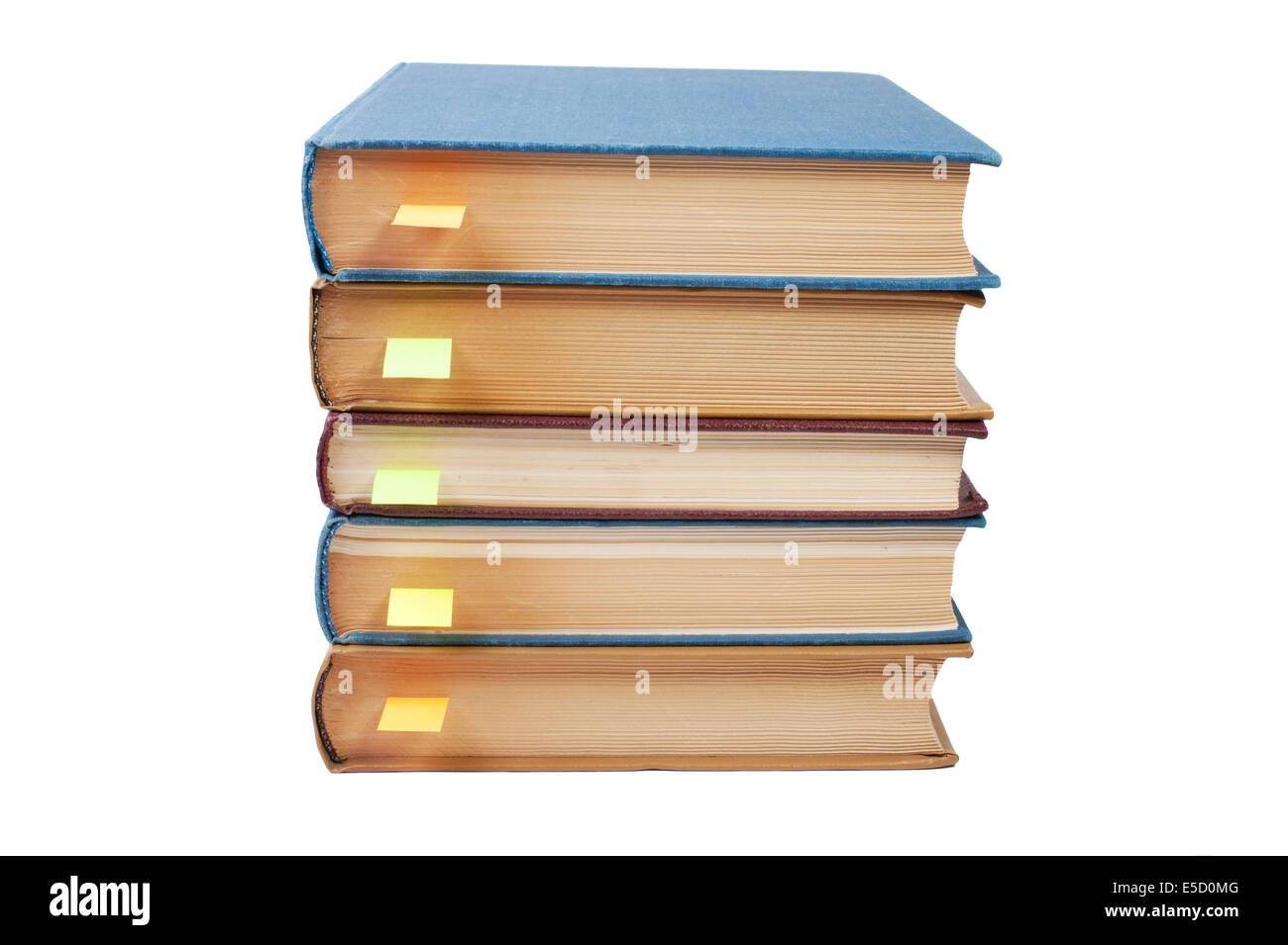 stack of books with bookmarks isolated on a white background Stock ...