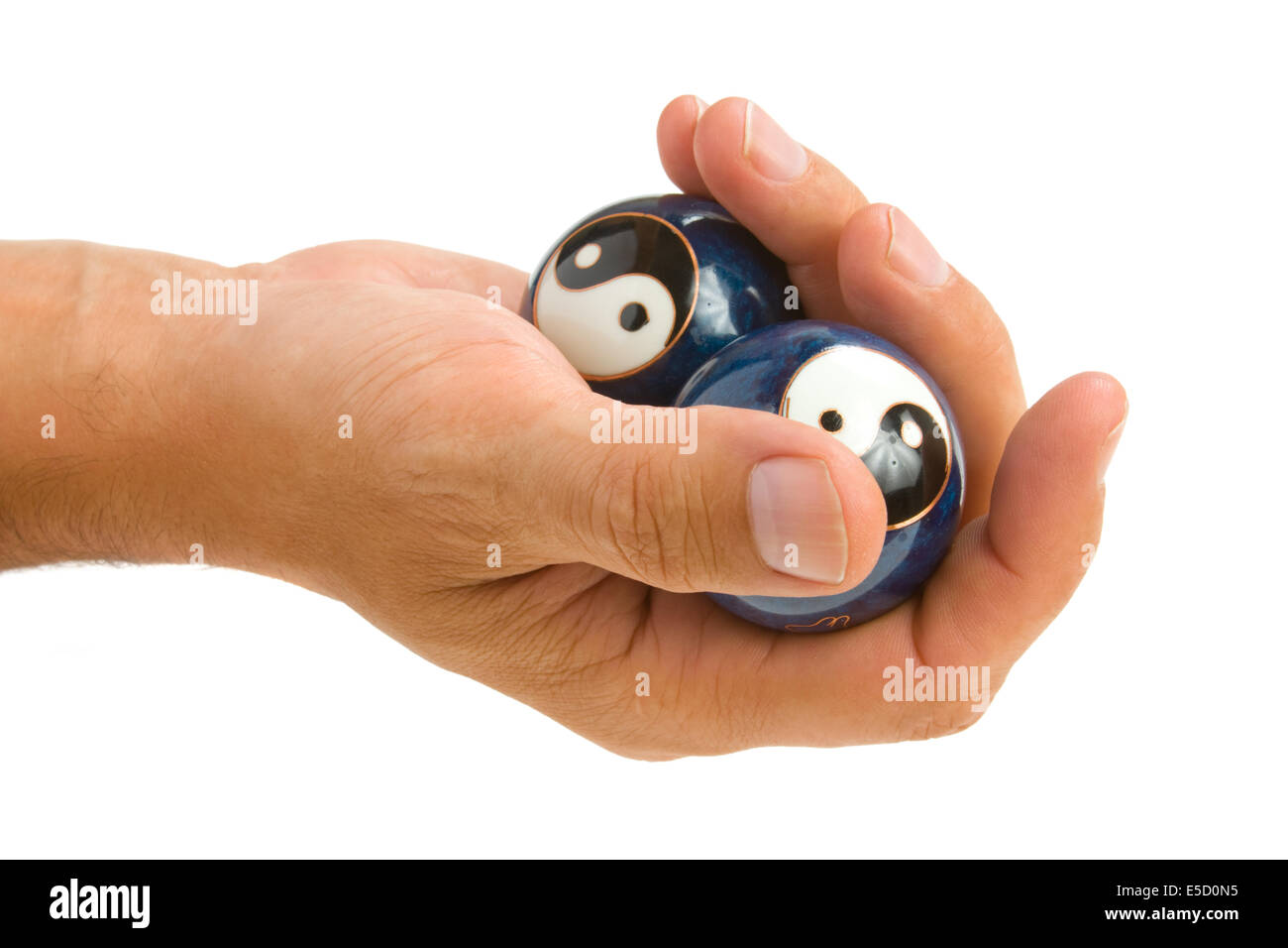 hand holds a ball isolated on white background Stock Photo - Alamy