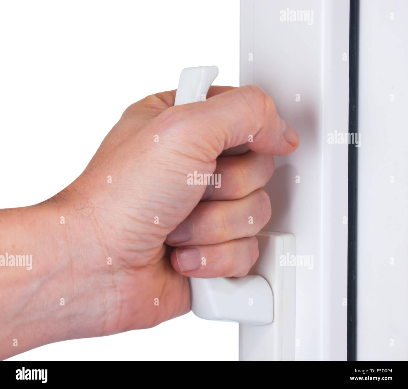 hand opens a window isolated on white Stock Photo - Alamy