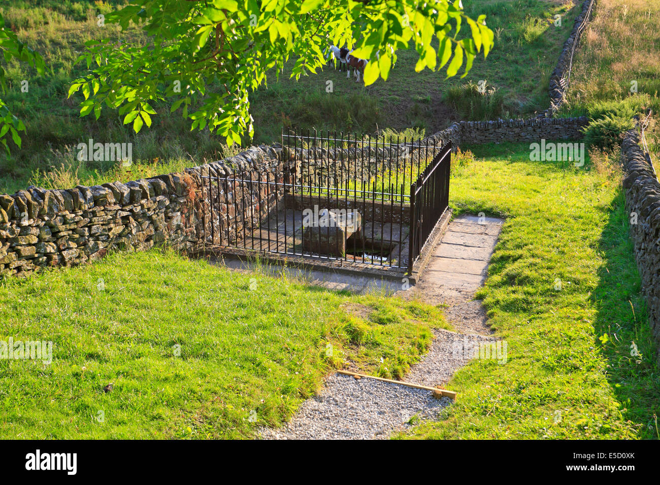 Mompesson's Well in Eyam plague village, Derbyshire, Peak District ...
