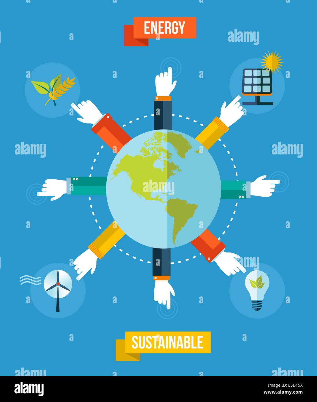 Global green environment and sustainable development illustration ...