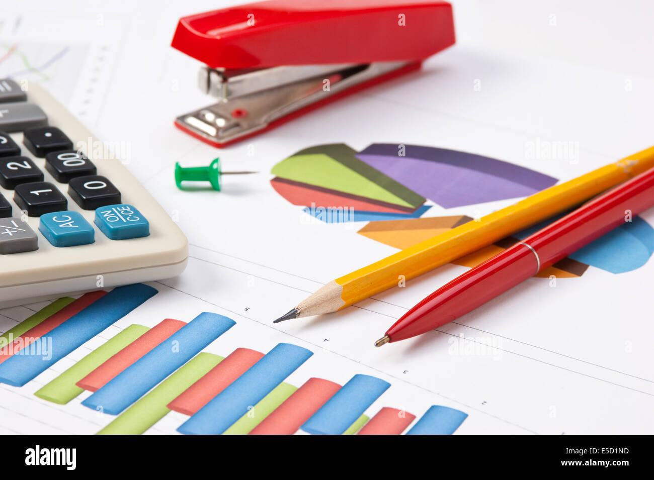 pen and paper work with the diagram Stock Photo - Alamy