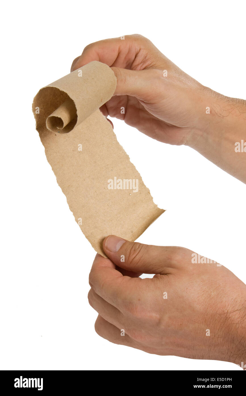 Message in the hands isolated on a white background Stock Photo - Alamy