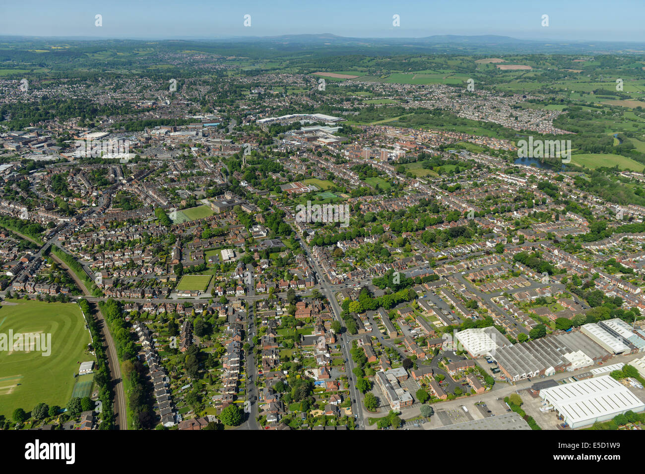 An aerial view of Kidderminster with the Offmore Farm area in the ...