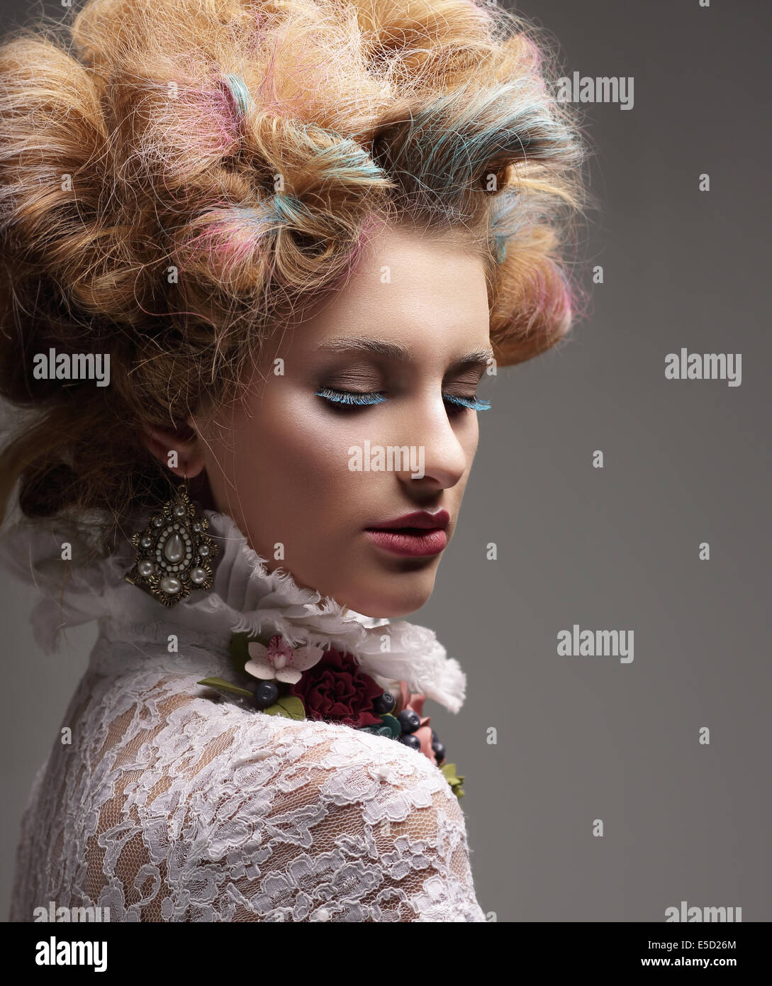 Inspiration. Fashion Model with Colorful Dyed Hair Stock Photo - Alamy