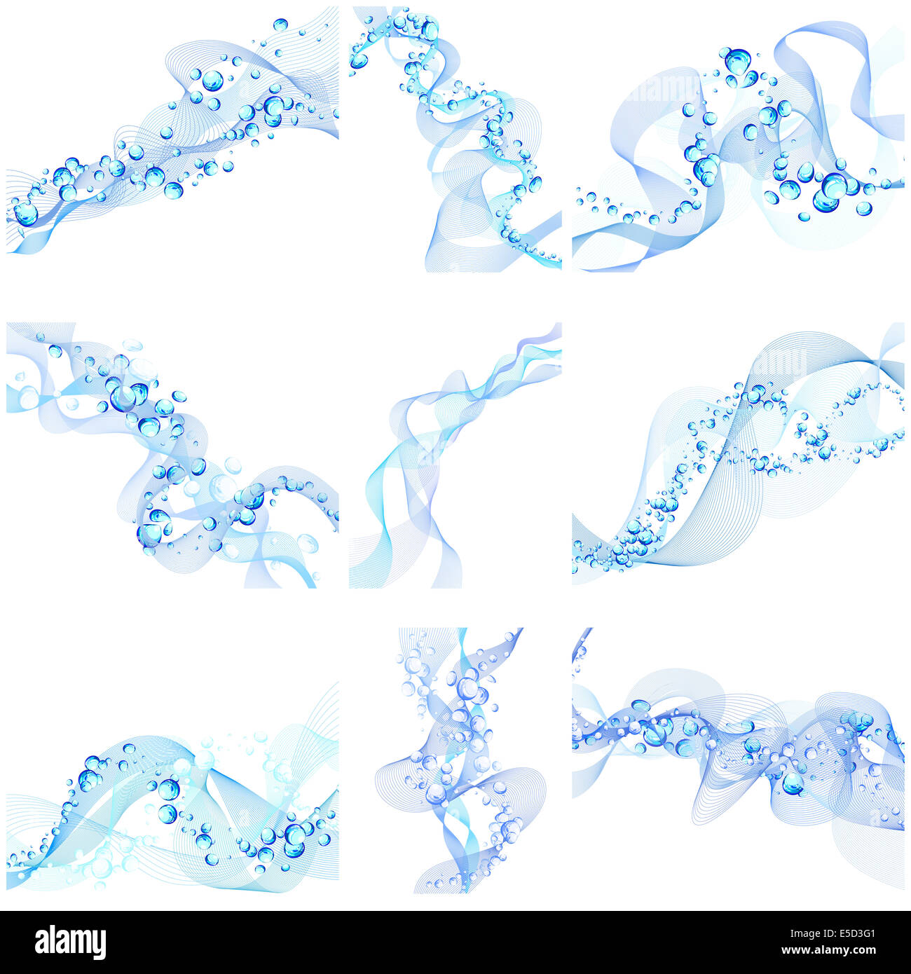 Abstract backgrounds set in water wave style. Vector illustration ...