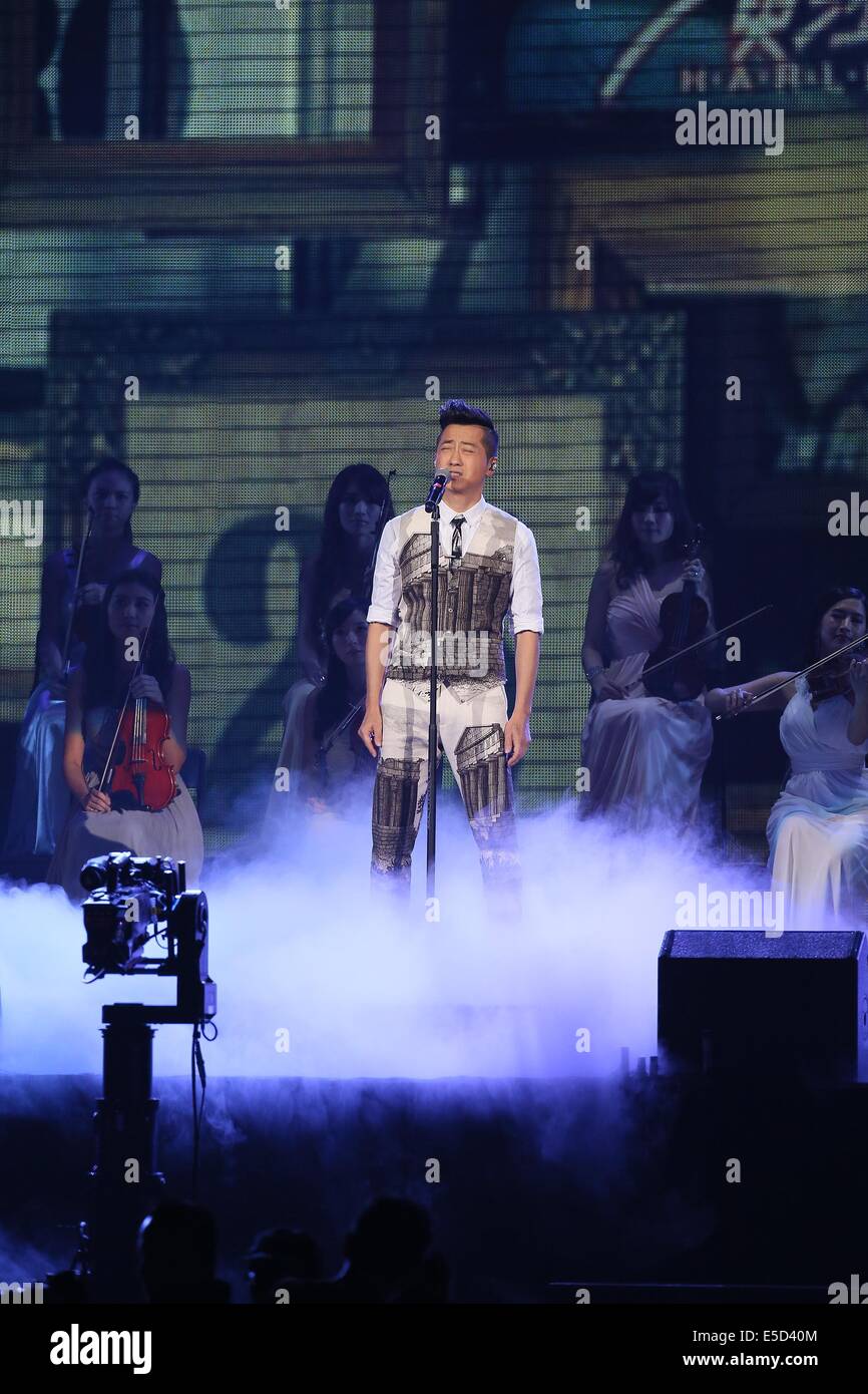 Singer Harlem Yu holds concert in Taipei,China on Sunday July 27,2014 ...