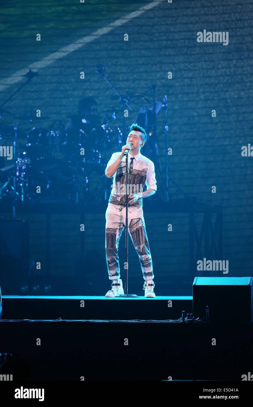 Singer Harlem Yu holds concert in Taipei,China on Sunday July 27,2014 ...