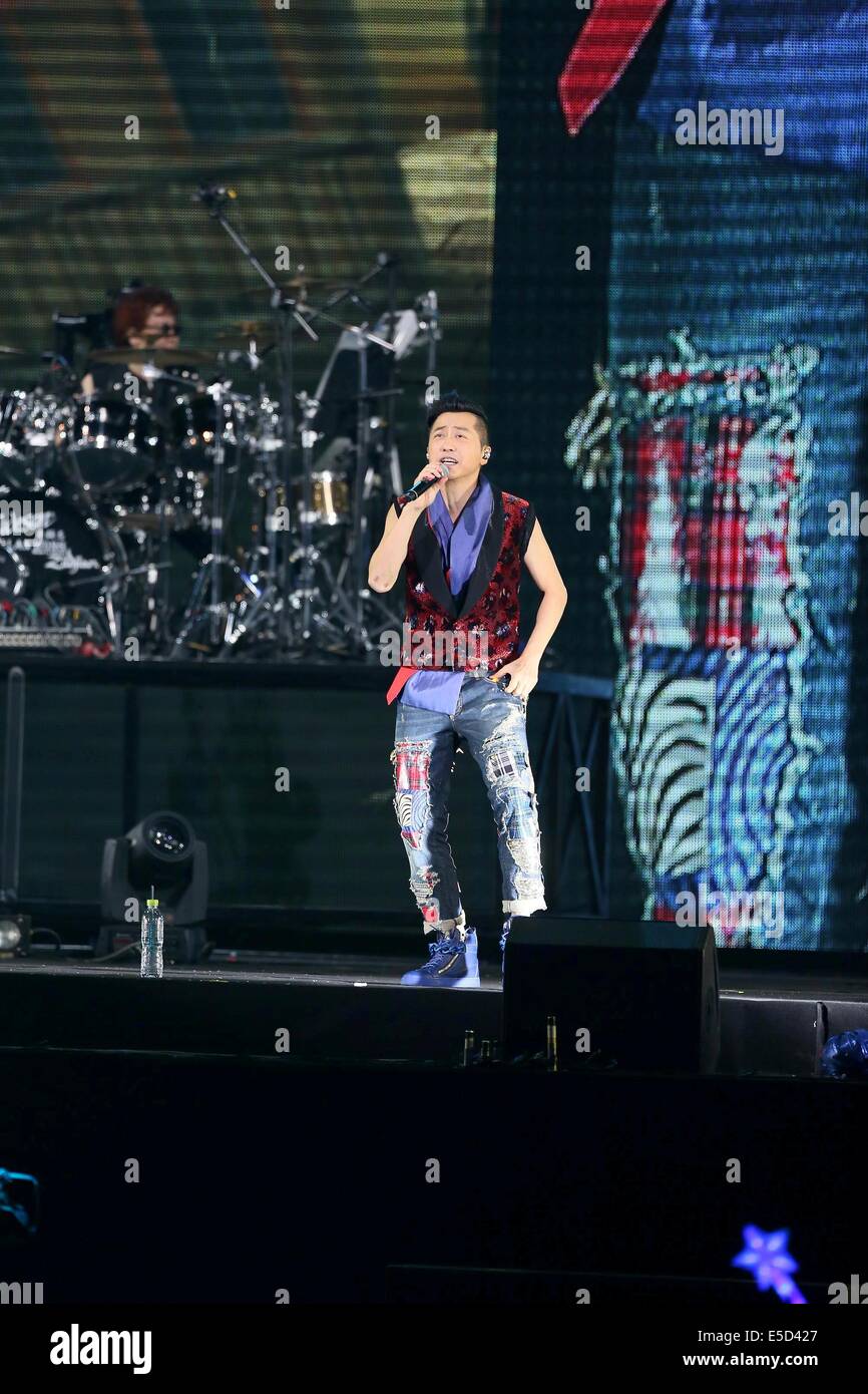 Singer Harlem Yu holds concert in Taipei,China on Sunday July 27,2014 ...