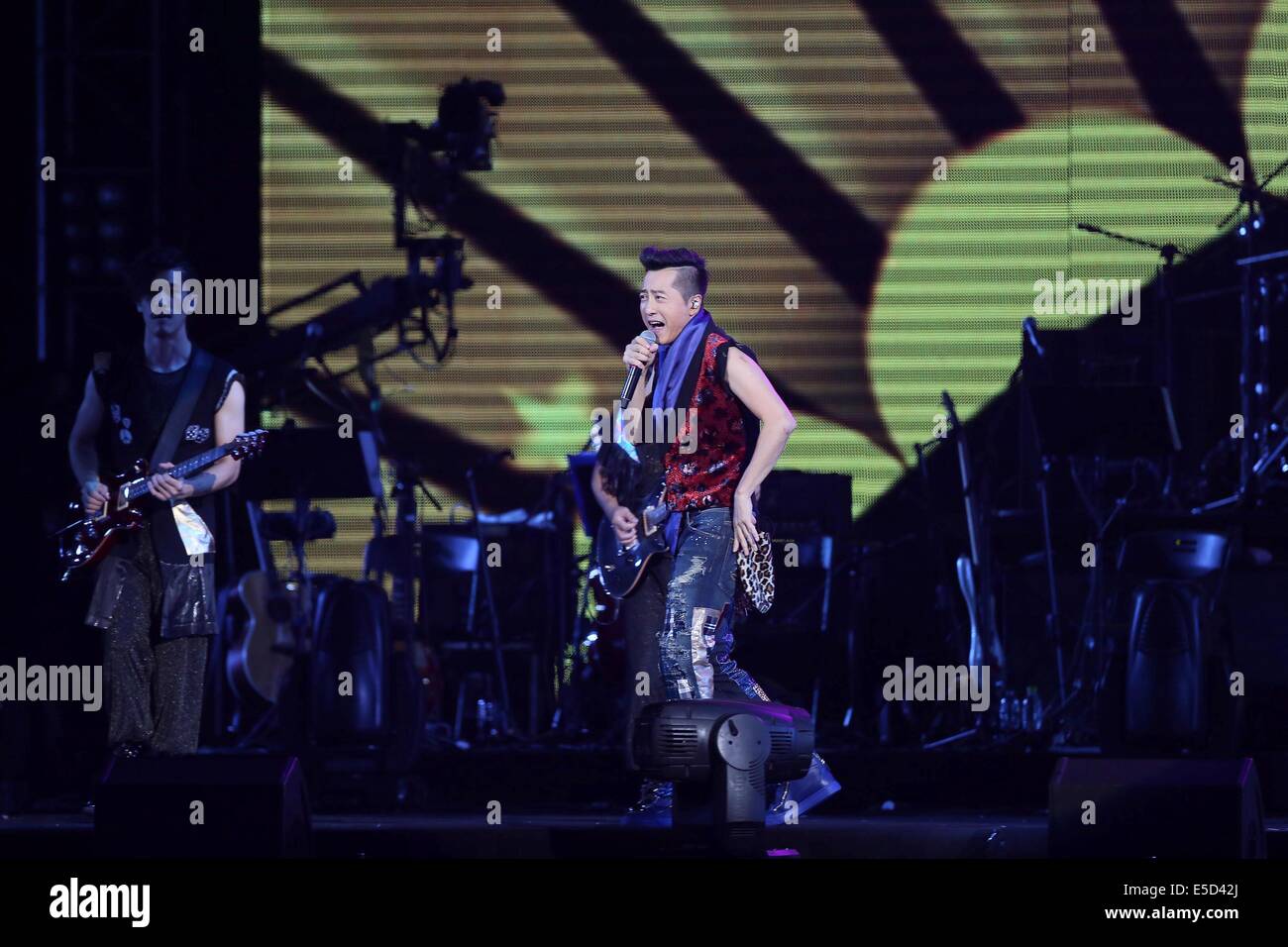Singer Harlem Yu holds concert in Taipei,China on Sunday July 27,2014 ...