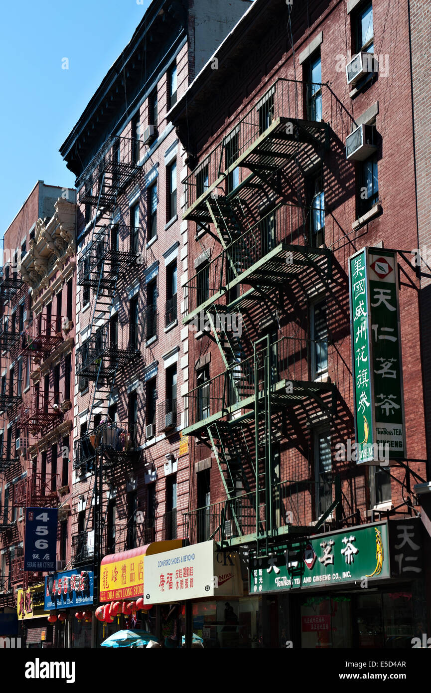Fire escapes Chinatown Stock Photo - Alamy