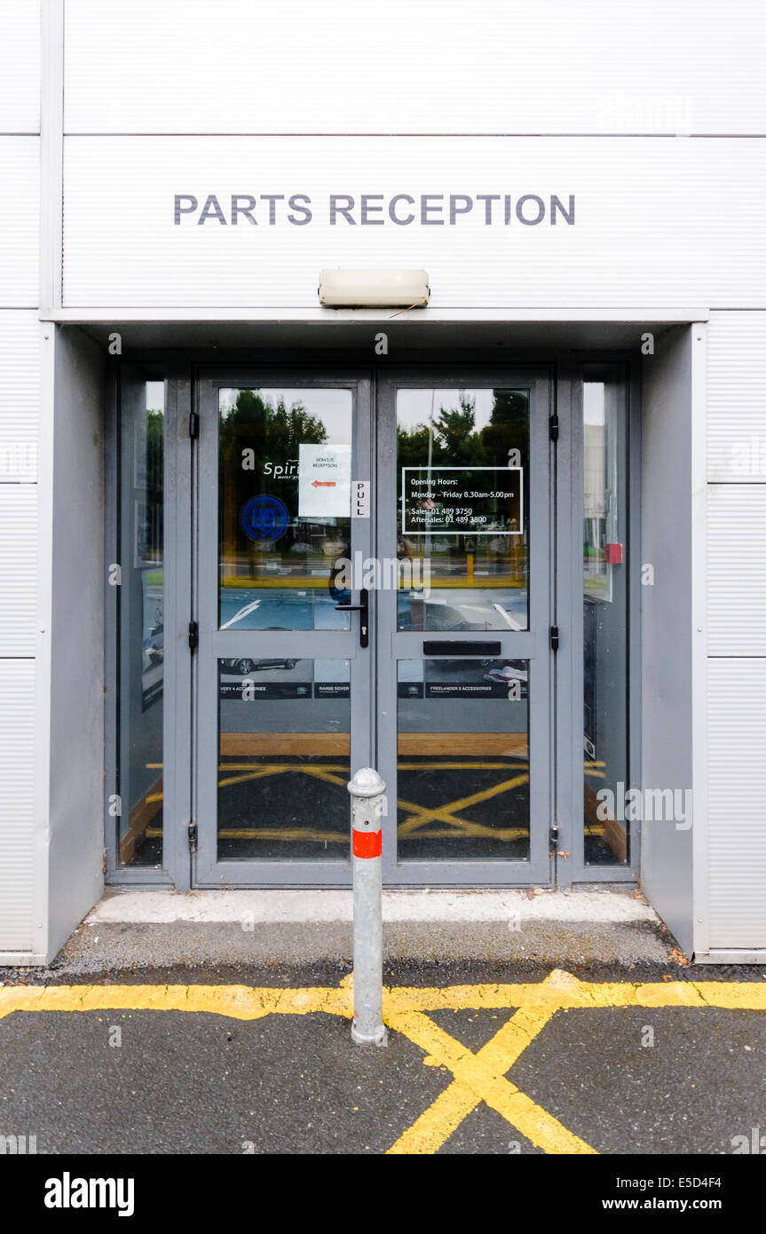 Entrance to the Parts Reception at a car dealer Stock Photo - Alamy