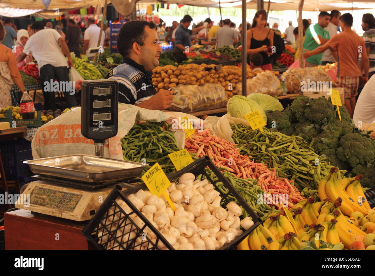 Fresh fruit and vegetable produce for sale at a local market in Calis ...