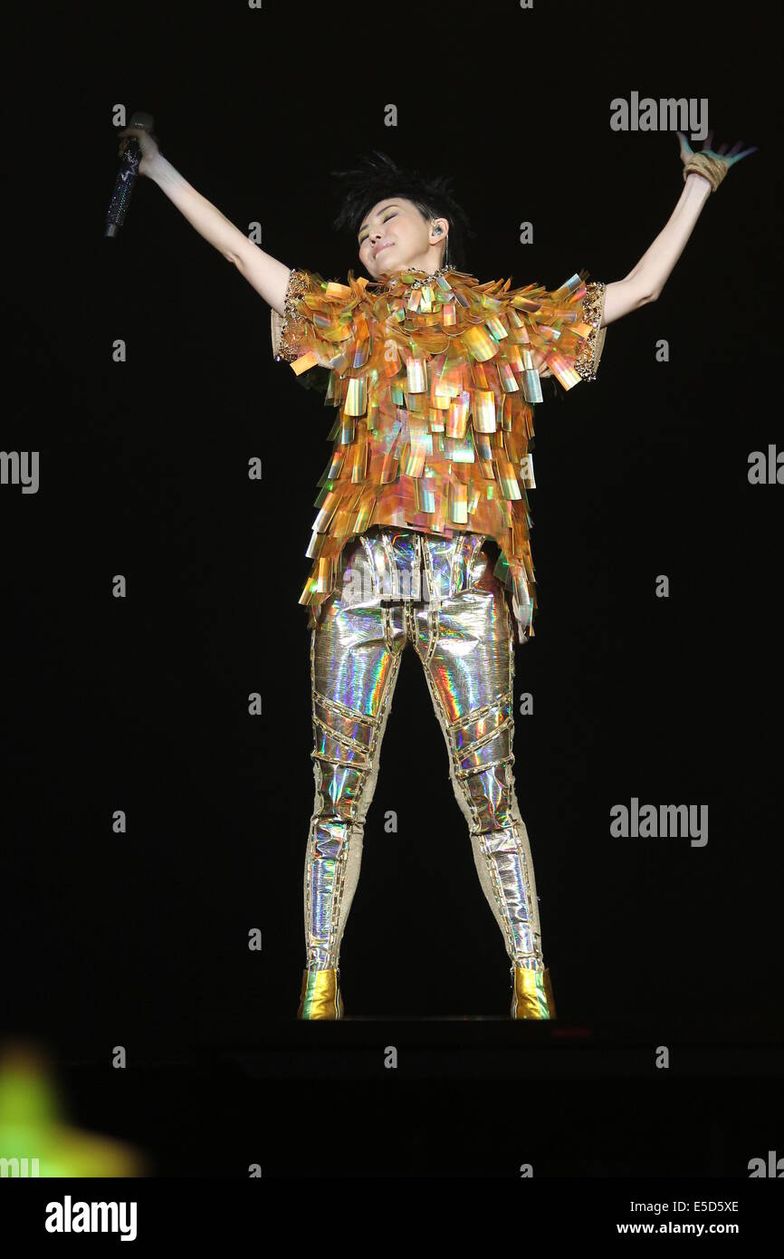 Singer Stefanie Sun performs on the stage during Kepler World Tour 2014 ...