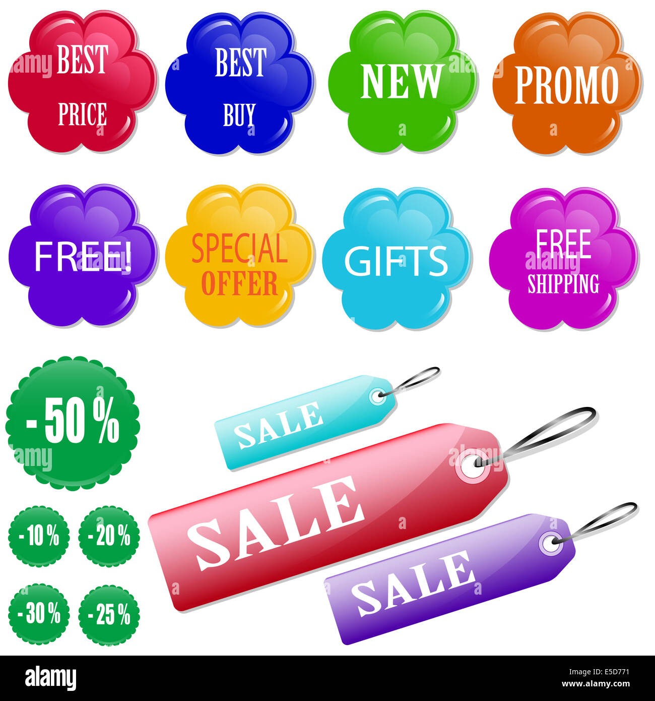 Collection of vector buttons for online store Stock Photo - Alamy