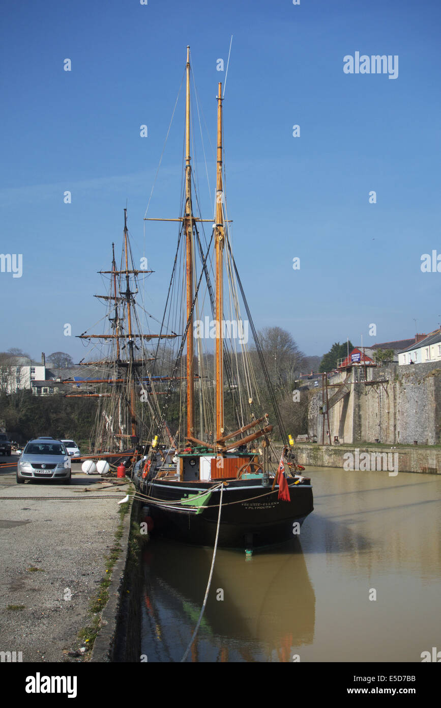Tall ship in Charlestown Harbour, Cornwall, UK Stock Photo - Alamy