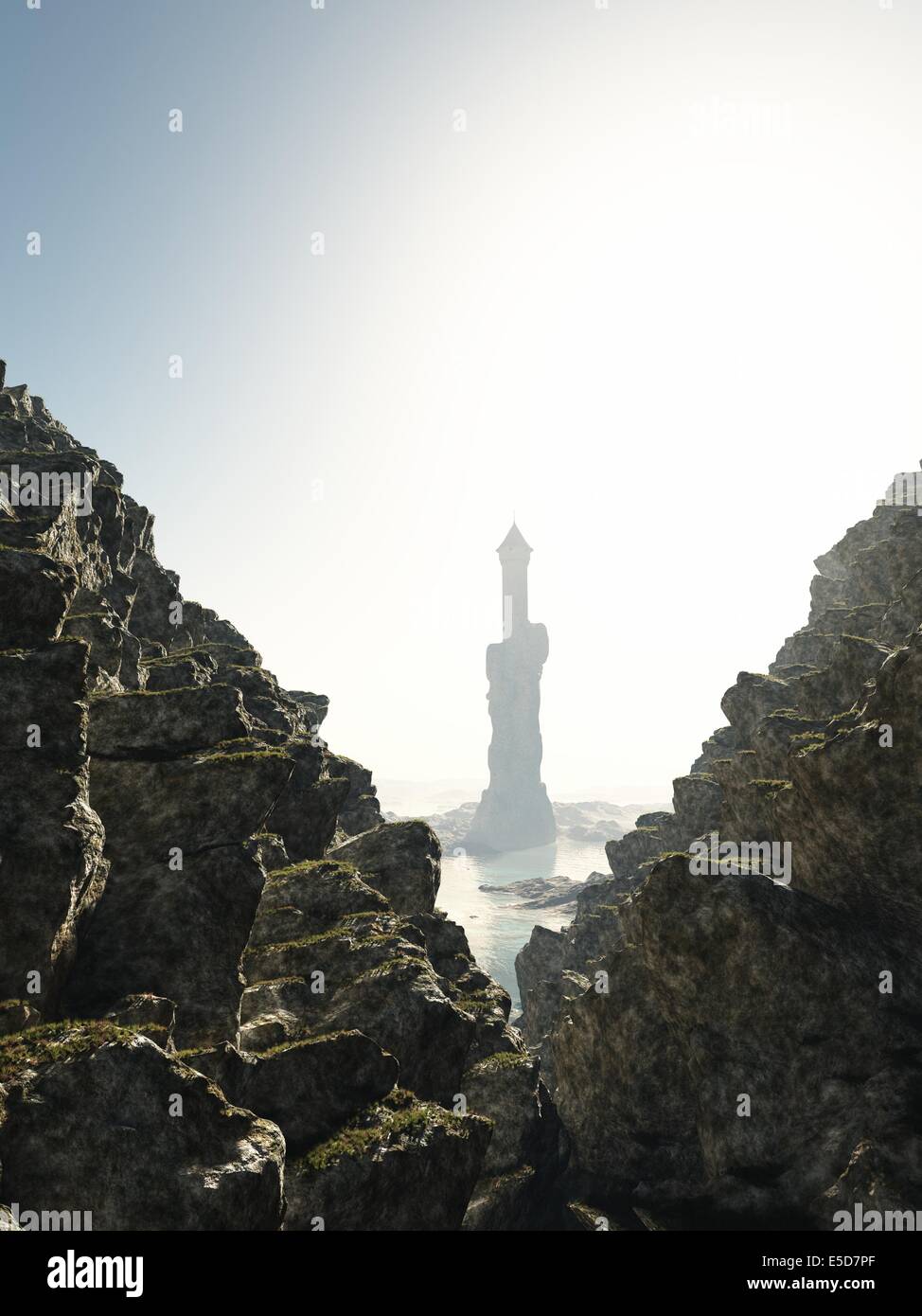 Tower in the Mist Stock Photo - Alamy