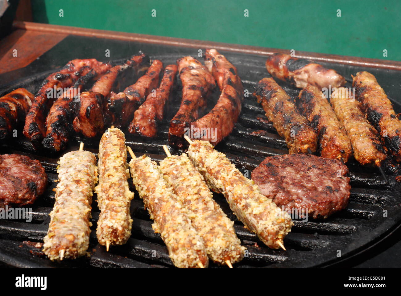 Barbecue kebabs burgers sausages hi-res stock photography and images ...
