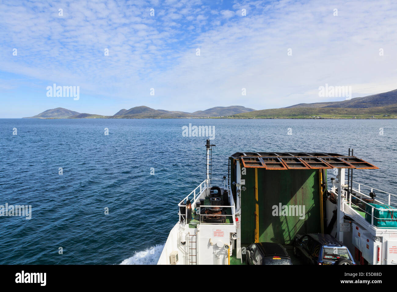Car deck on Caledonian MacBrayne passenger ferry at sea sailing from ...