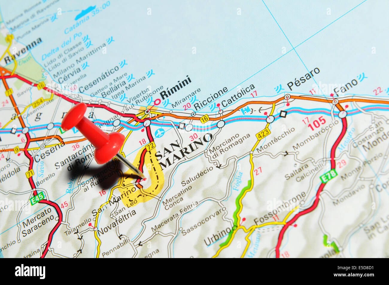 San Marino on map Stock Photo - Alamy