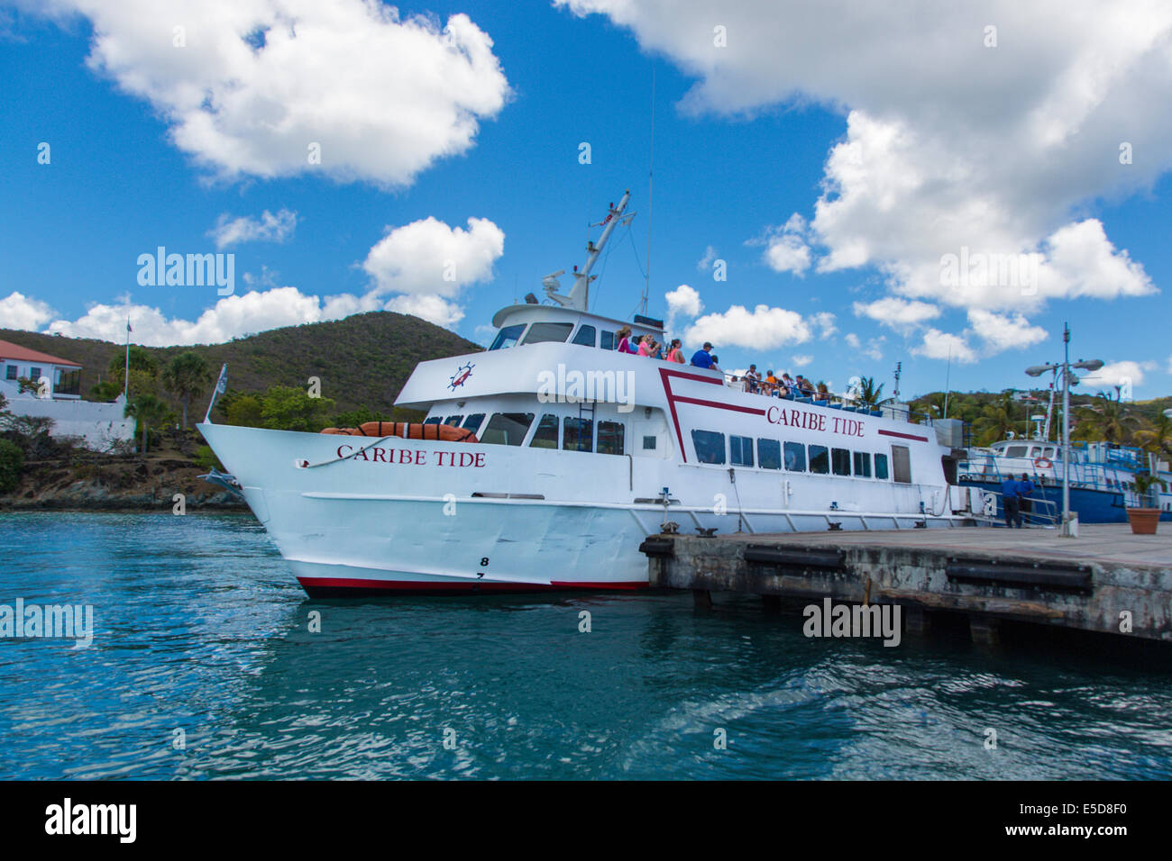 Interisland ferry on the Caribbean island of St John in the US Virgin ...