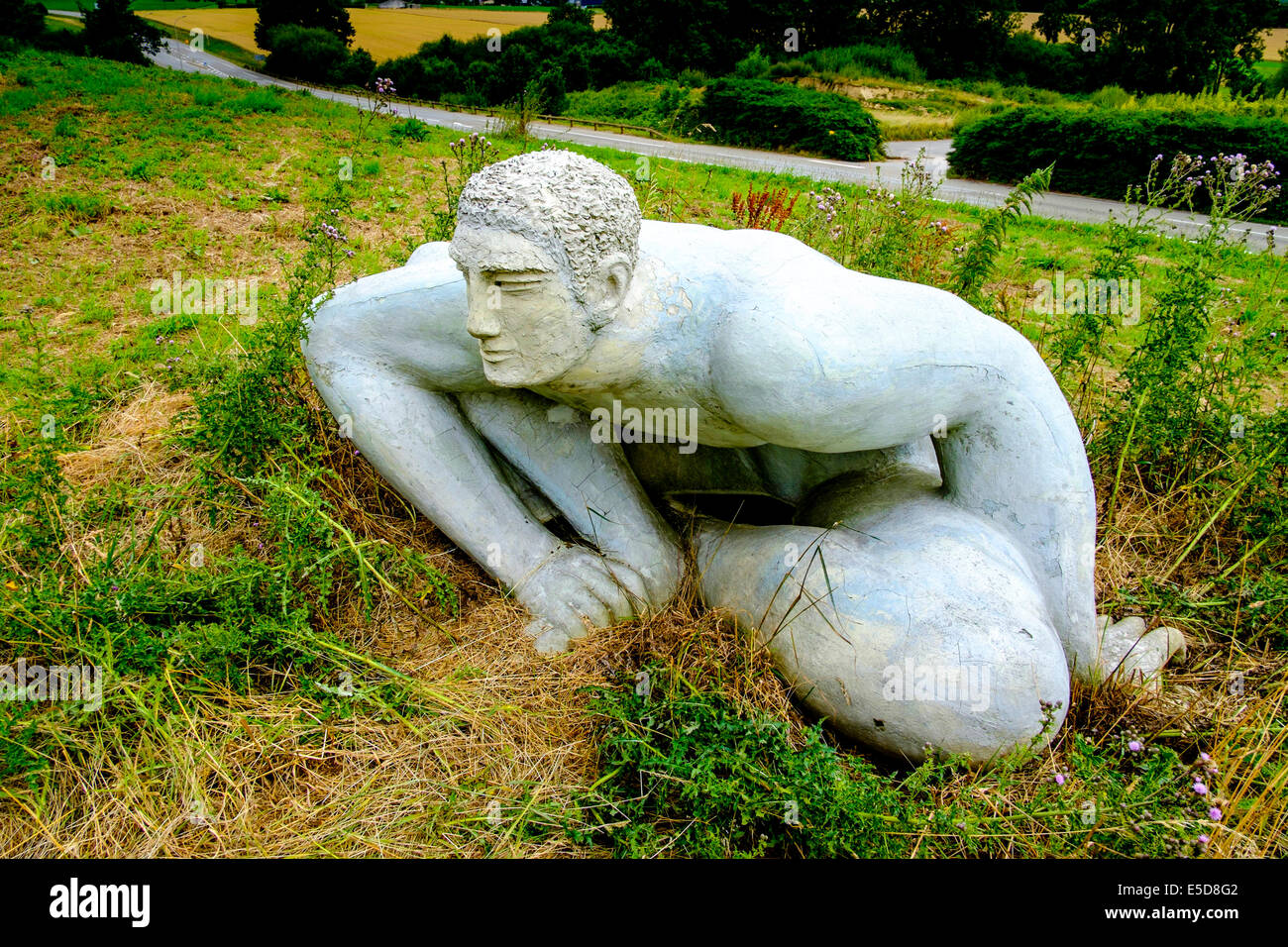 Sculpture by Louis Derbre at the Espace Culturel, Ernee, France Stock ...