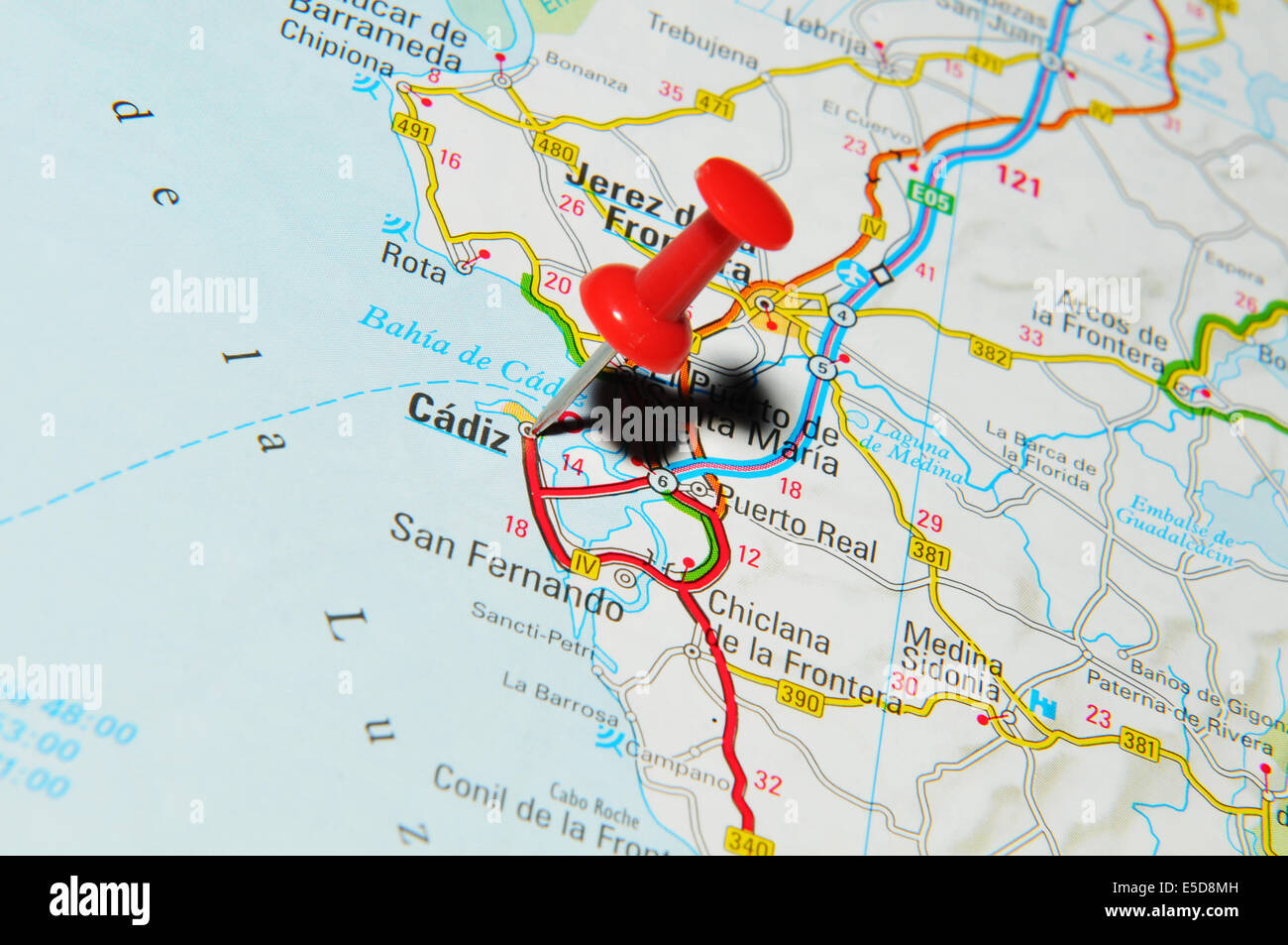 Cadiz on map Stock Photo - Alamy