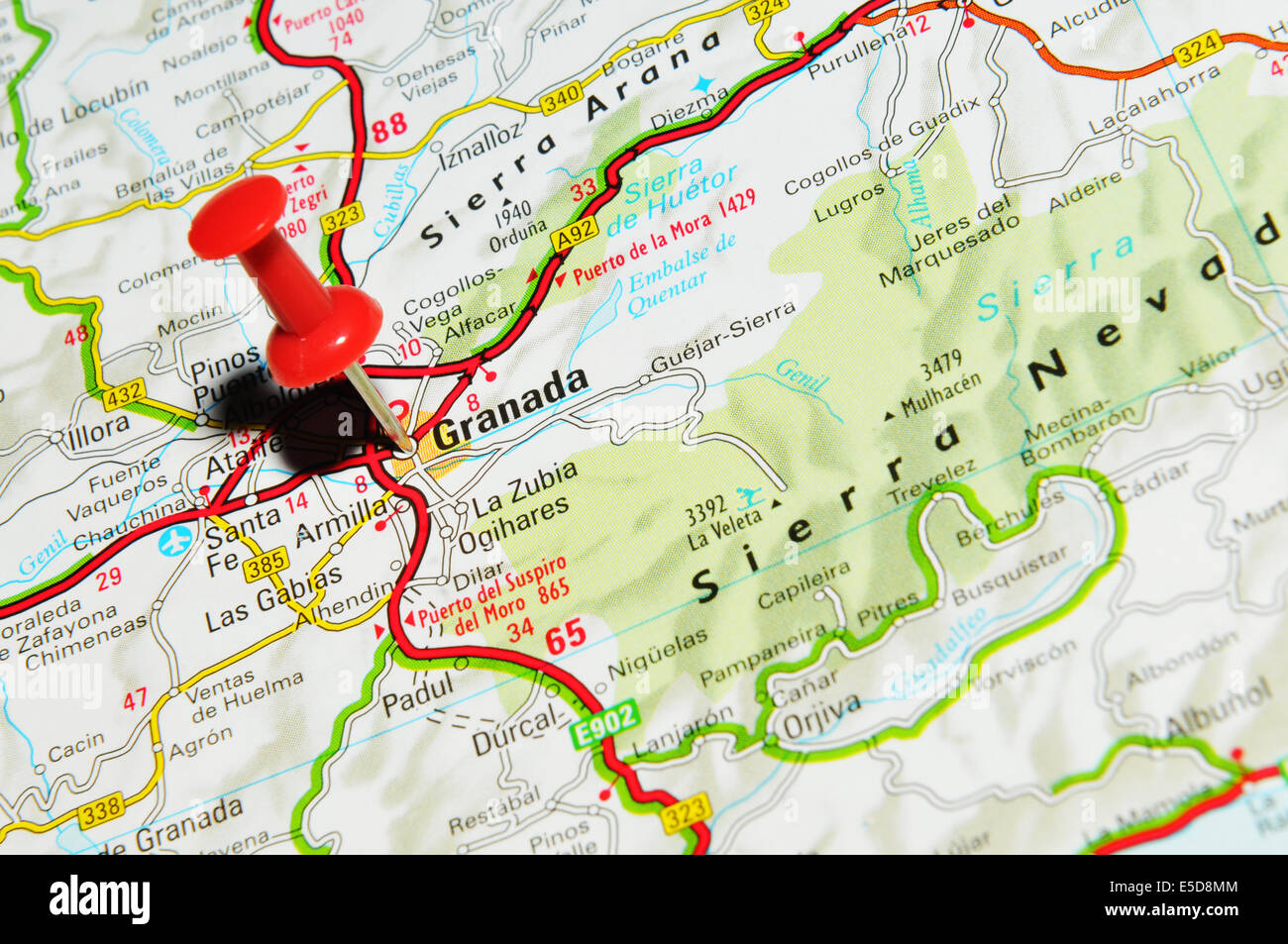 Granada on map Stock Photo - Alamy