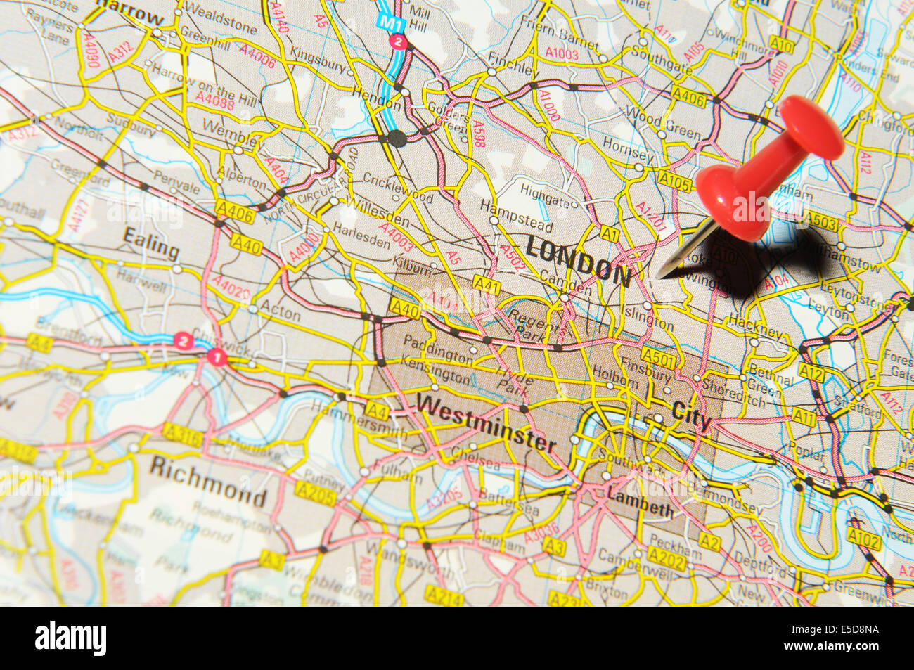 London on map Stock Photo - Alamy