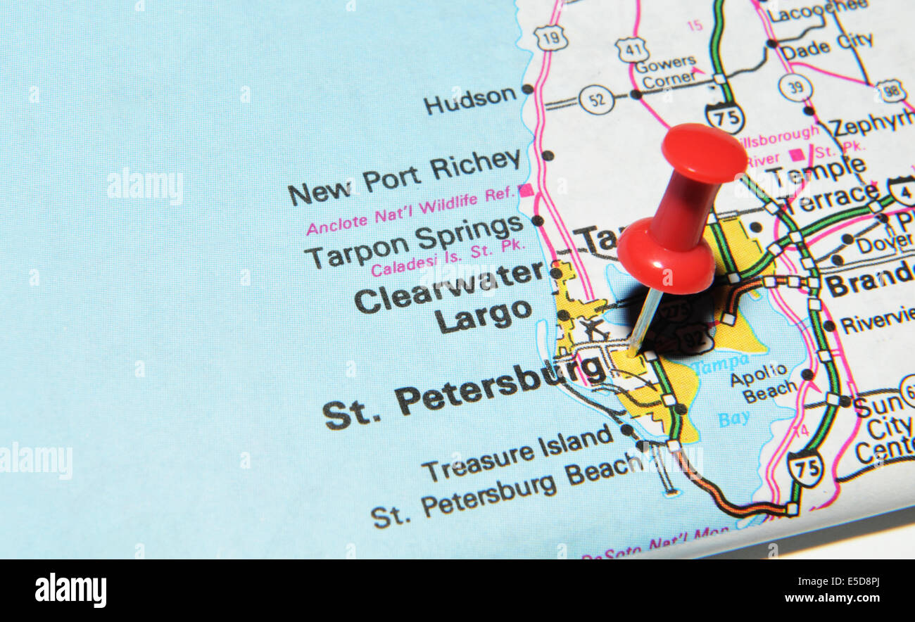 St. Petersburg on US map Stock Photo - Alamy