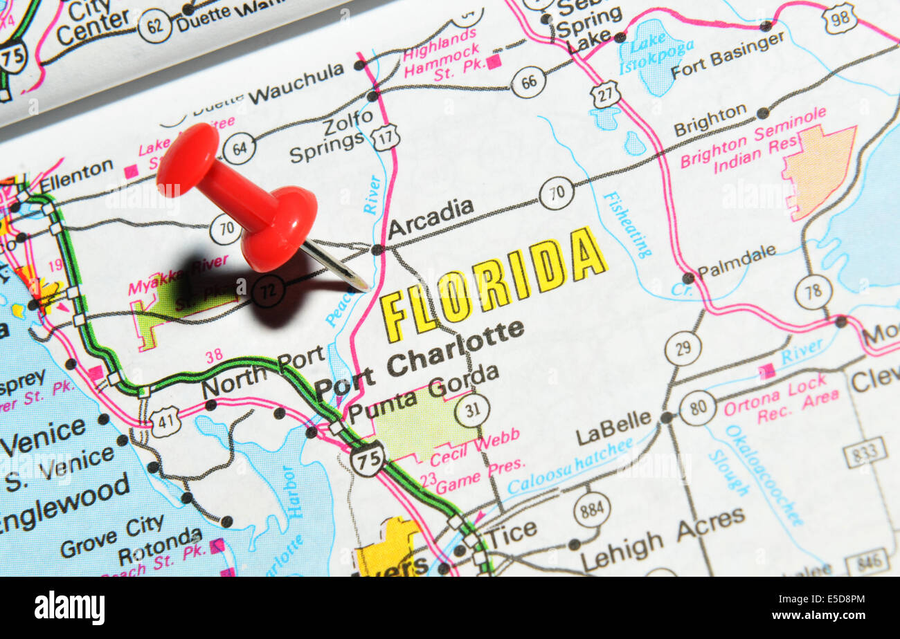 Florida county map hi-res stock photography and images - Alamy