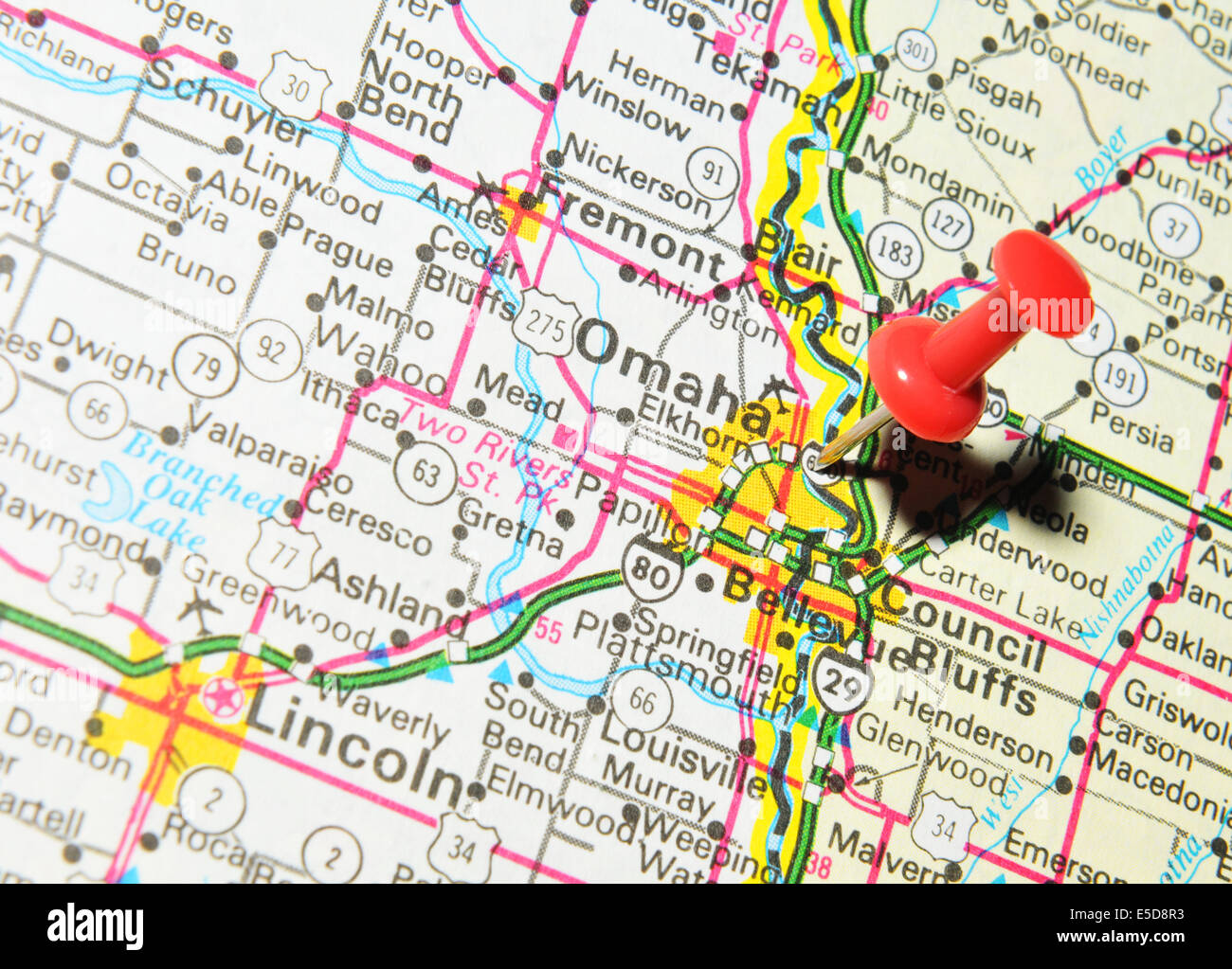 Omaha map hi-res stock photography and images - Alamy