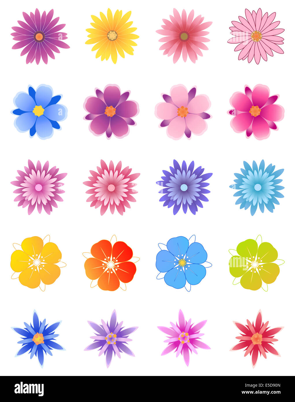 set of flowers for design Stock Photo - Alamy