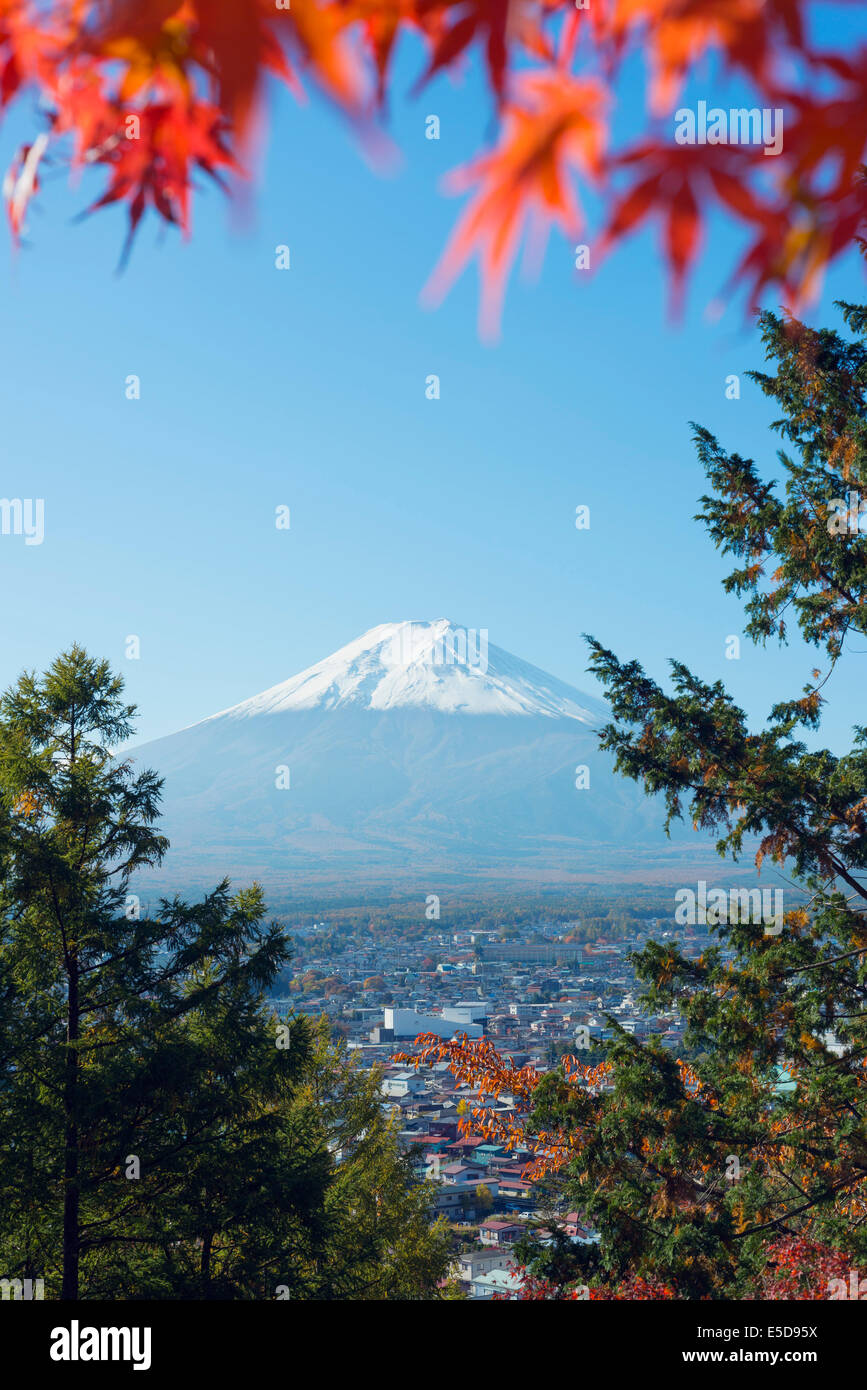 Asia, Japan, Honshu, Mt Fuji 3776m, autumn colours, Unesco World ...