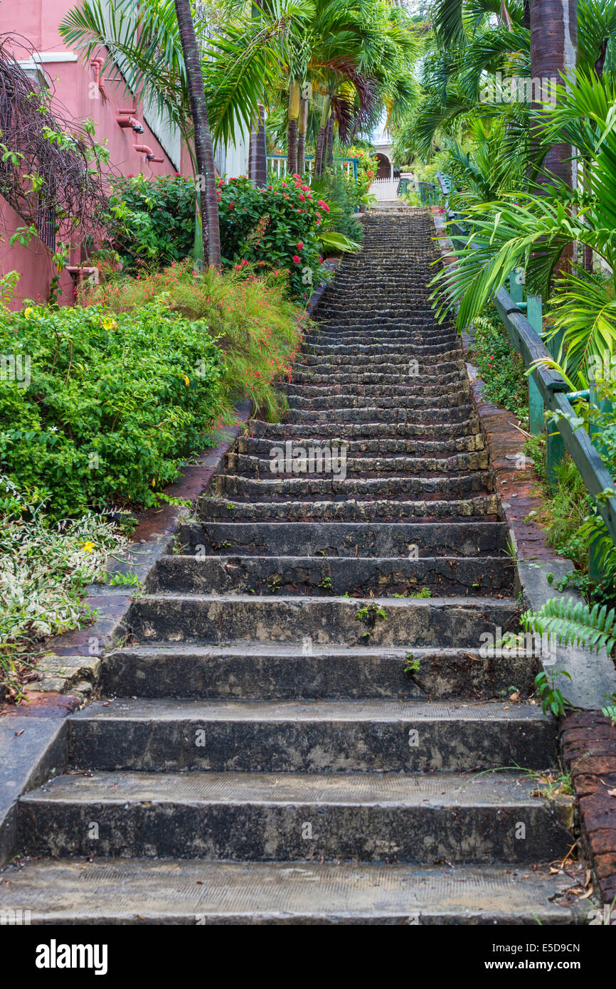 99 Steps in Charlotte Amalie on the Caribbean island of St Thomas in ...